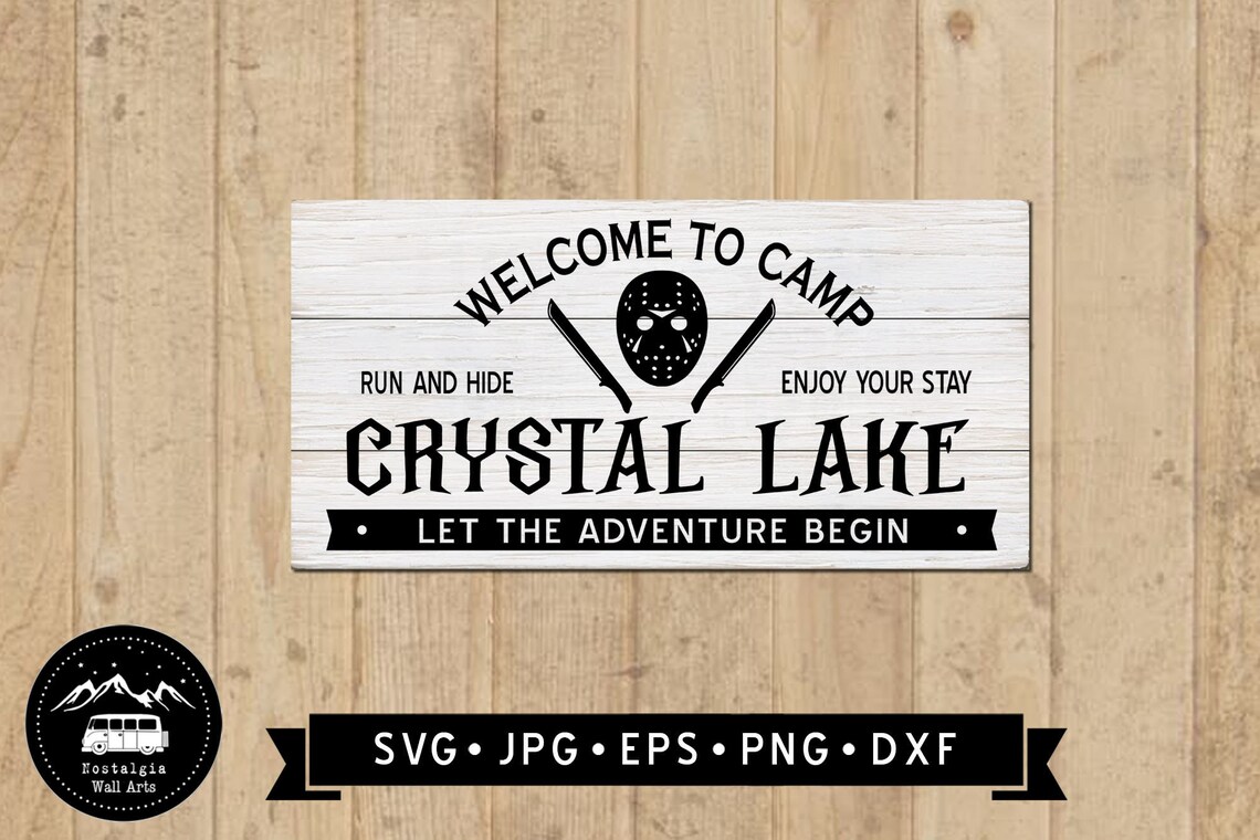 Welcome to Camp Crystal Lake SVG Funny Halloween Sign Friday - Etsy