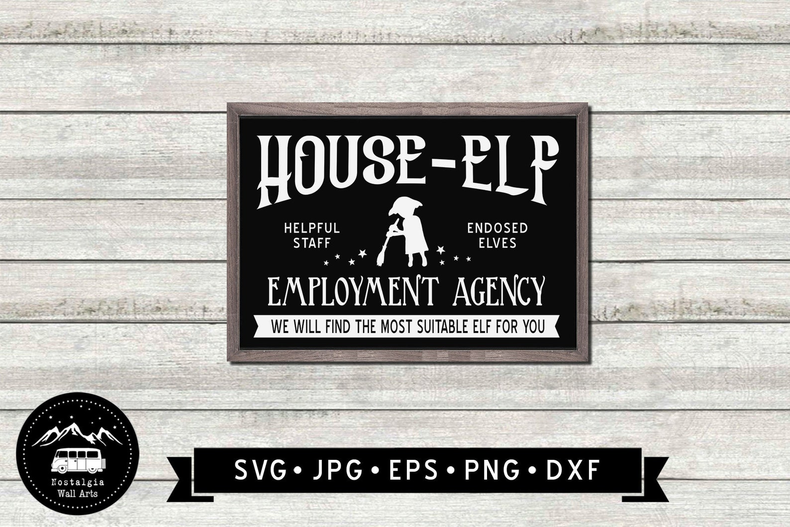 House-elf Employment Agency Sign SVG, Halloween Sign DIY, Funny ...