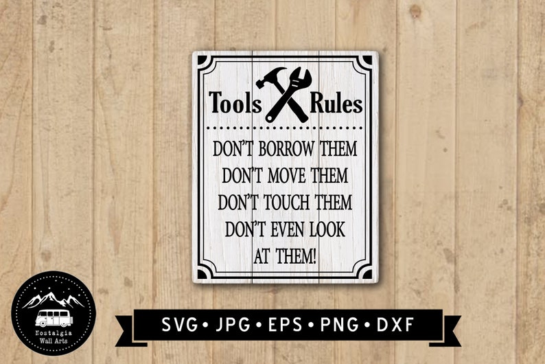 Garage Tools Rule Sign SVG Funny Garage Sign SVG Garage - Etsy