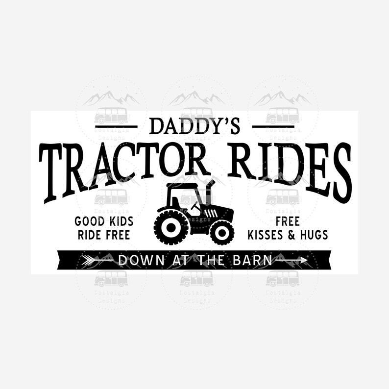 Daddy Tractor Rides Sign SVG Funny Tractor Sign Farm Tractor - Etsy