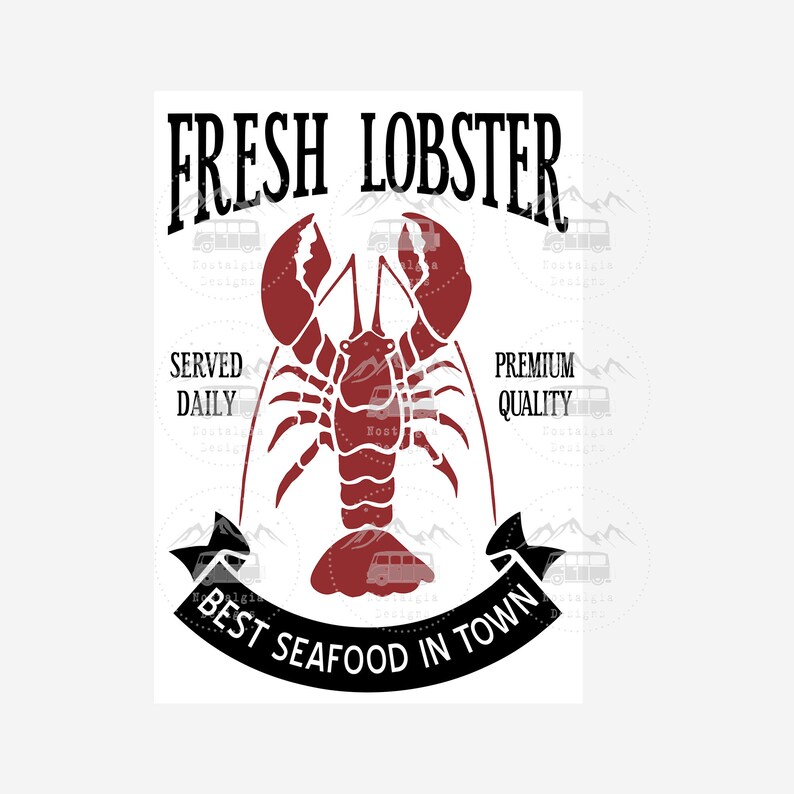 Fresh Lobster Wall Sign SVG, Best Seafood, Kitchen Sign, Vintage ...