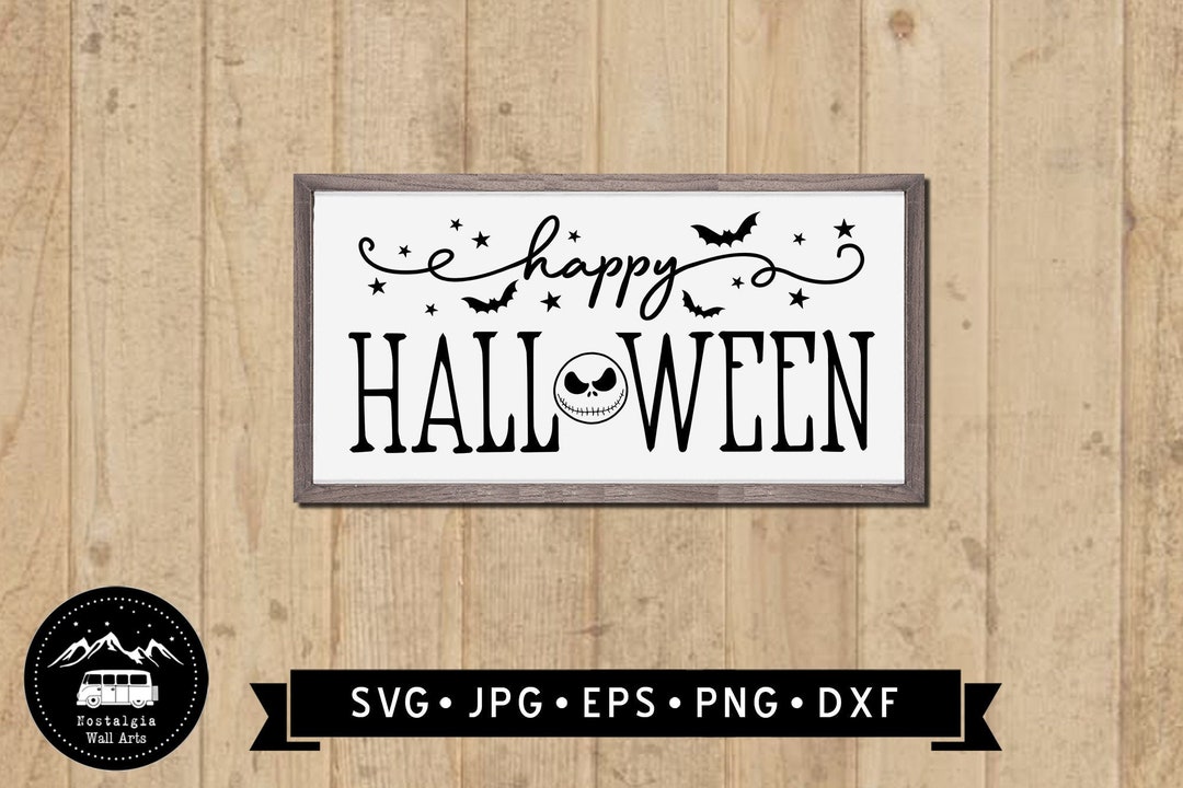 Happy Halloween Sign SVG Halloween Skeleton Clipart Jack - Etsy
