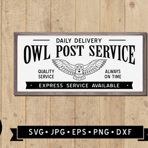 Owl Post Service Sign SVG, Halloween Wall Sign, Rustic Halloween Sign ...
