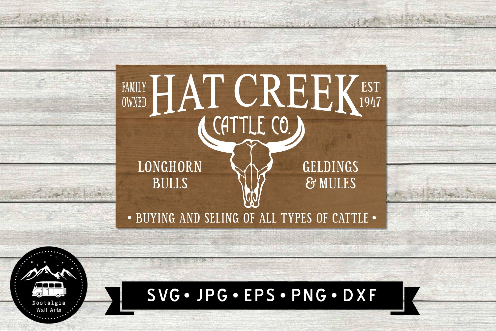 Hat Creek Cattle Company Svg Vintage Farmhouse Ranch Sign - Etsy