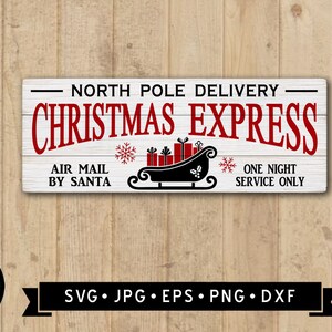 North Pole Delivery Christmas Sign SVG, Christmas Express Sign, Vintage ...