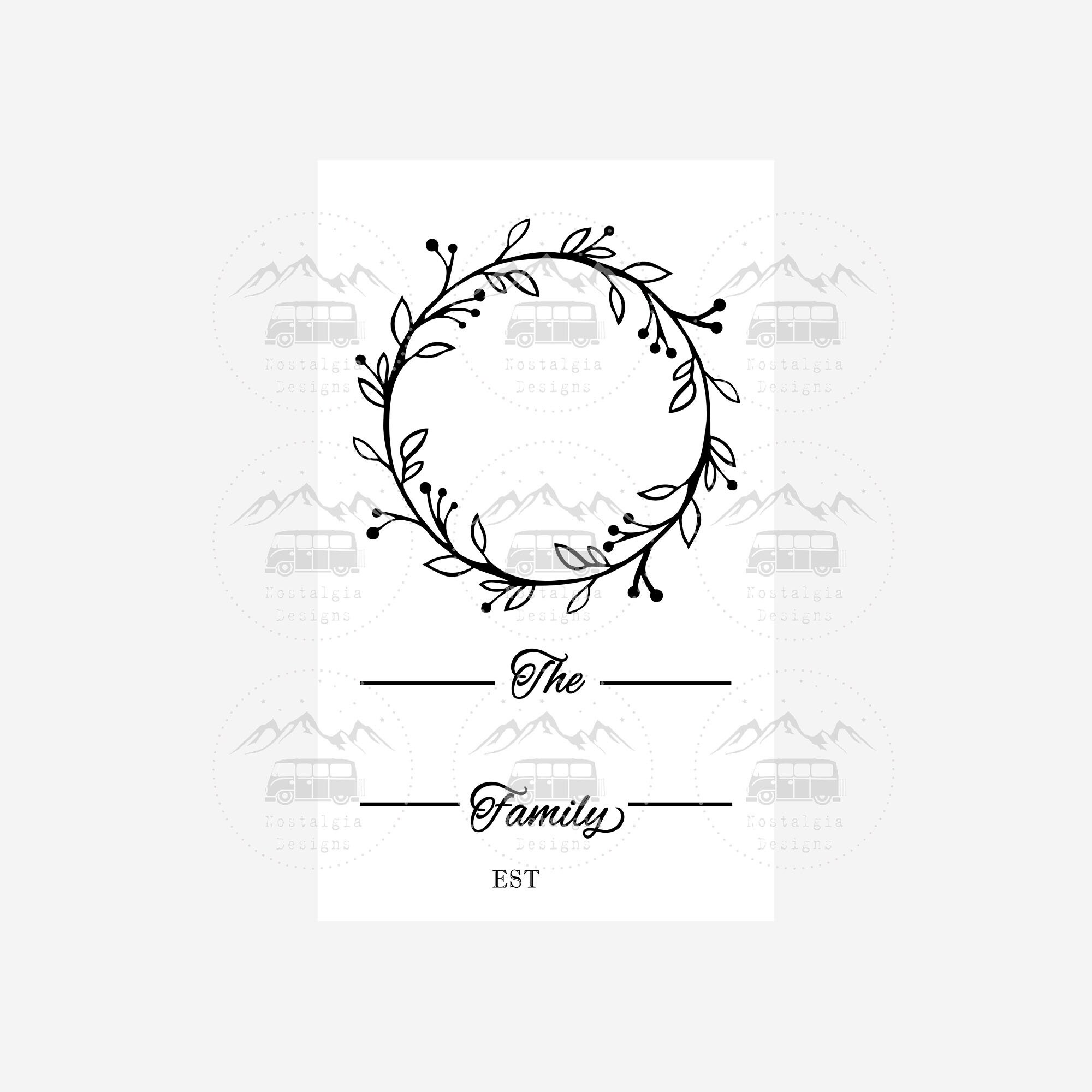 Customizable Family Name Sign SVG Last Name Wreath Svg - Etsy