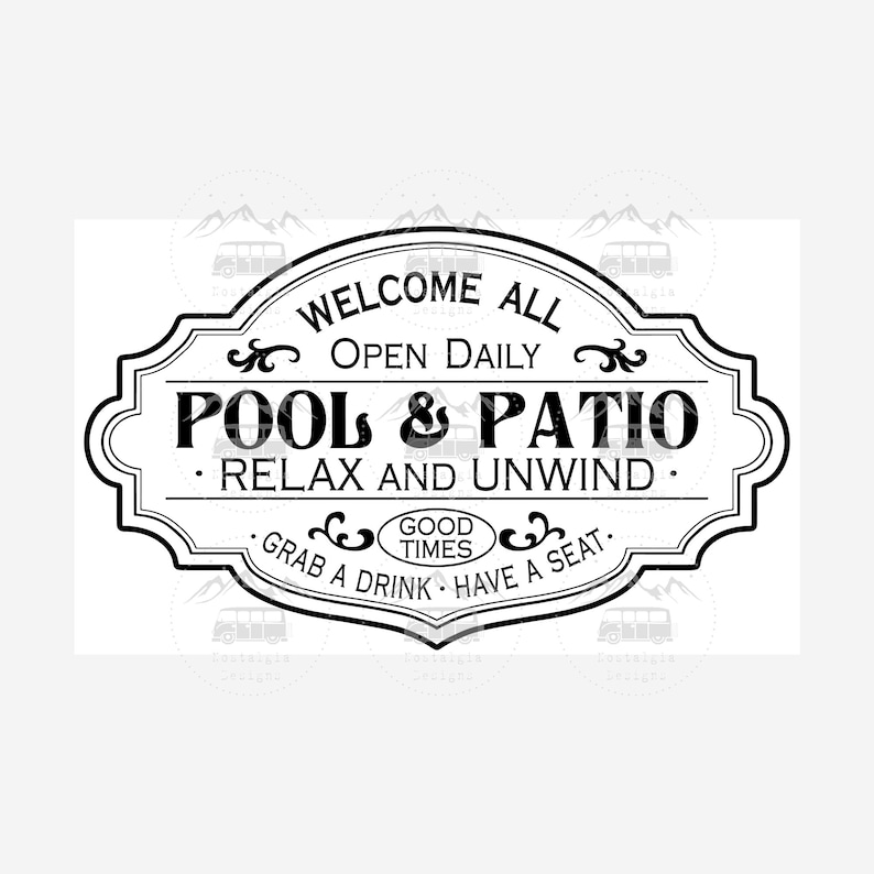 Welcome to Our Pool and Patio Sign SVG Vintage Patio Sign - Etsy