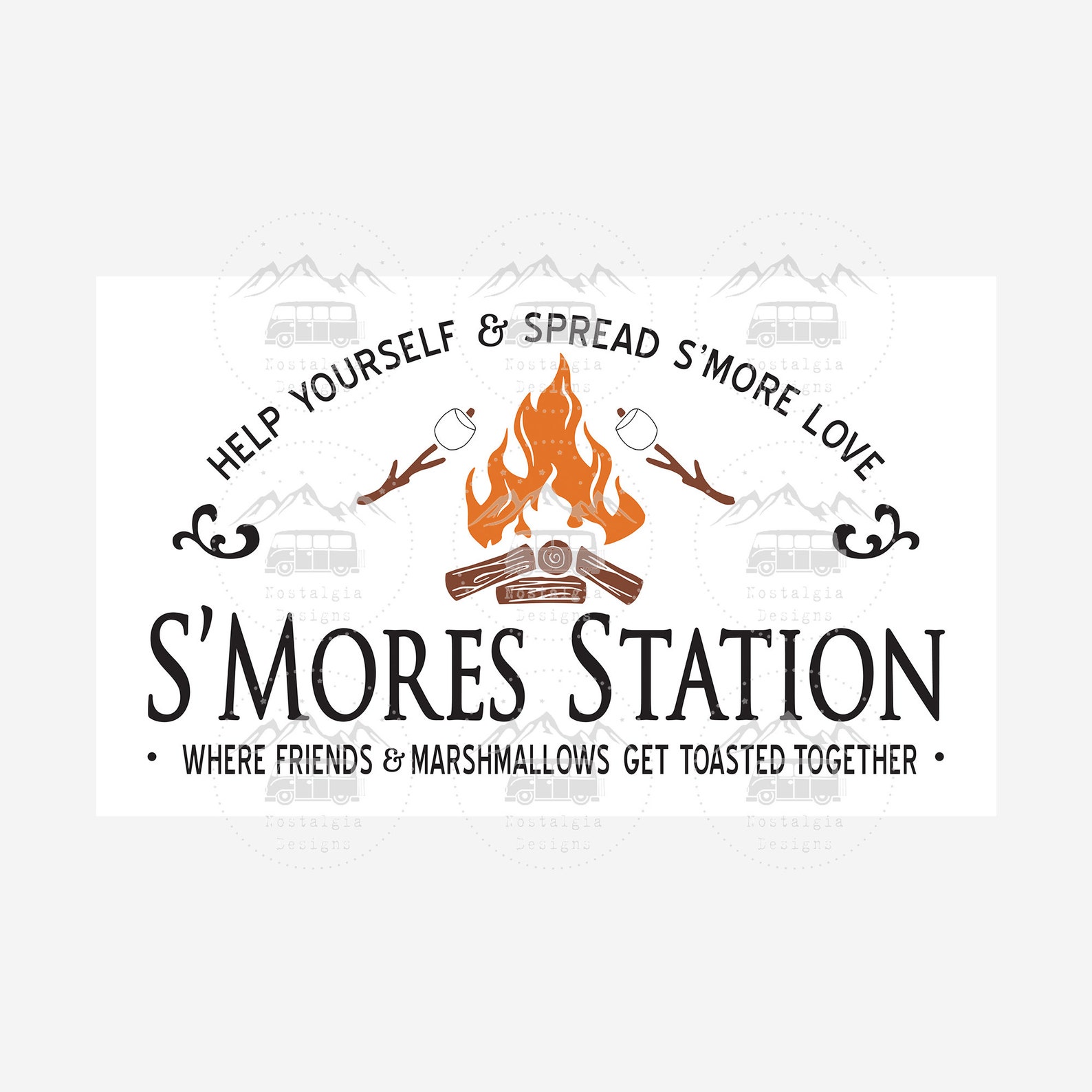 S'mores Station Sign Svg Friends and Marshmallows Get - Etsy