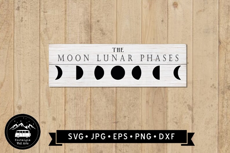 The Lunar Phases Sign SVG, Lunar Eclipse Graphic, Moon Eclipse, Moon ...