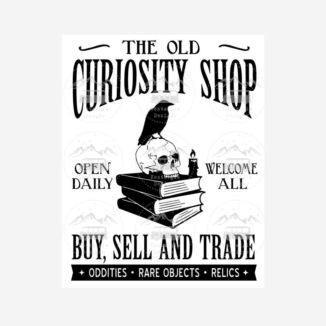 The Curiosity Shop Sign SVG, Hallowwen Sign DIY, Halloween Svg ...
