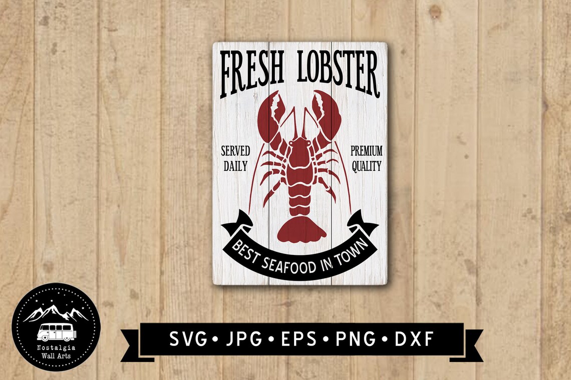 Fresh Lobster Wall Sign SVG Best Seafood Kitchen Sign - Etsy