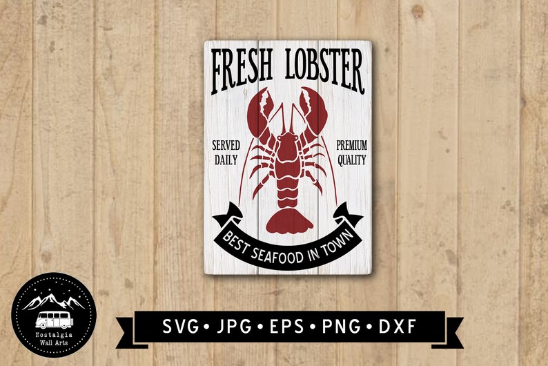 Fresh Lobster Wall Sign SVG Best Seafood Kitchen Sign - Etsy