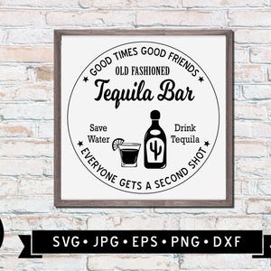 Tequila Bar Sign SVG, Bar Sign SVG, Round Tequila Sign, Bar Sign DIY ...