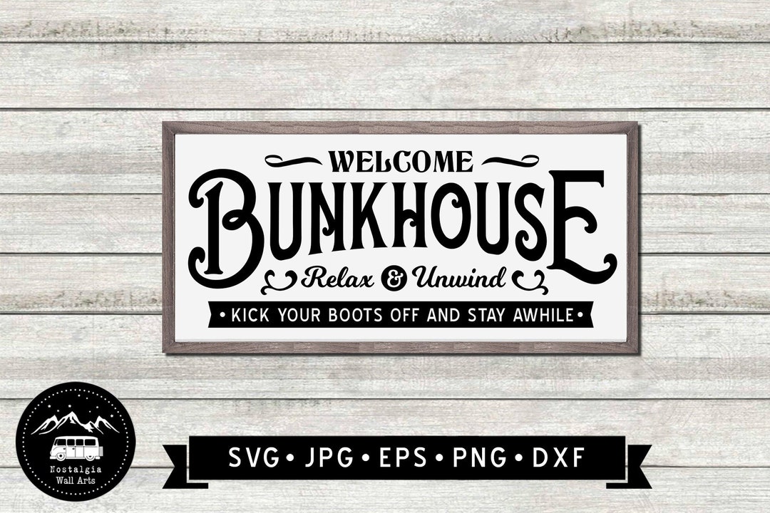 Bunkhouse Sign Svg, Bunkhouse Sign DIY, Vintage Bar Sign SVG, Cowboy ...