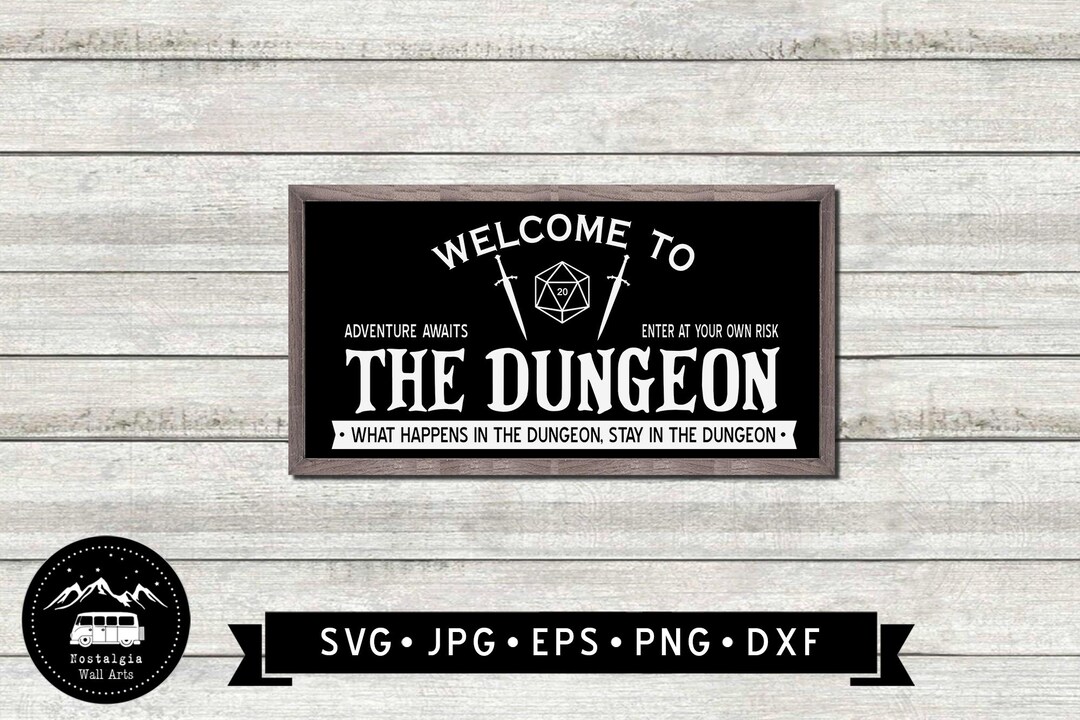 Welcome to the Dungeon SVG, Funny Game Room Sign, Board Game Sign DIY ...