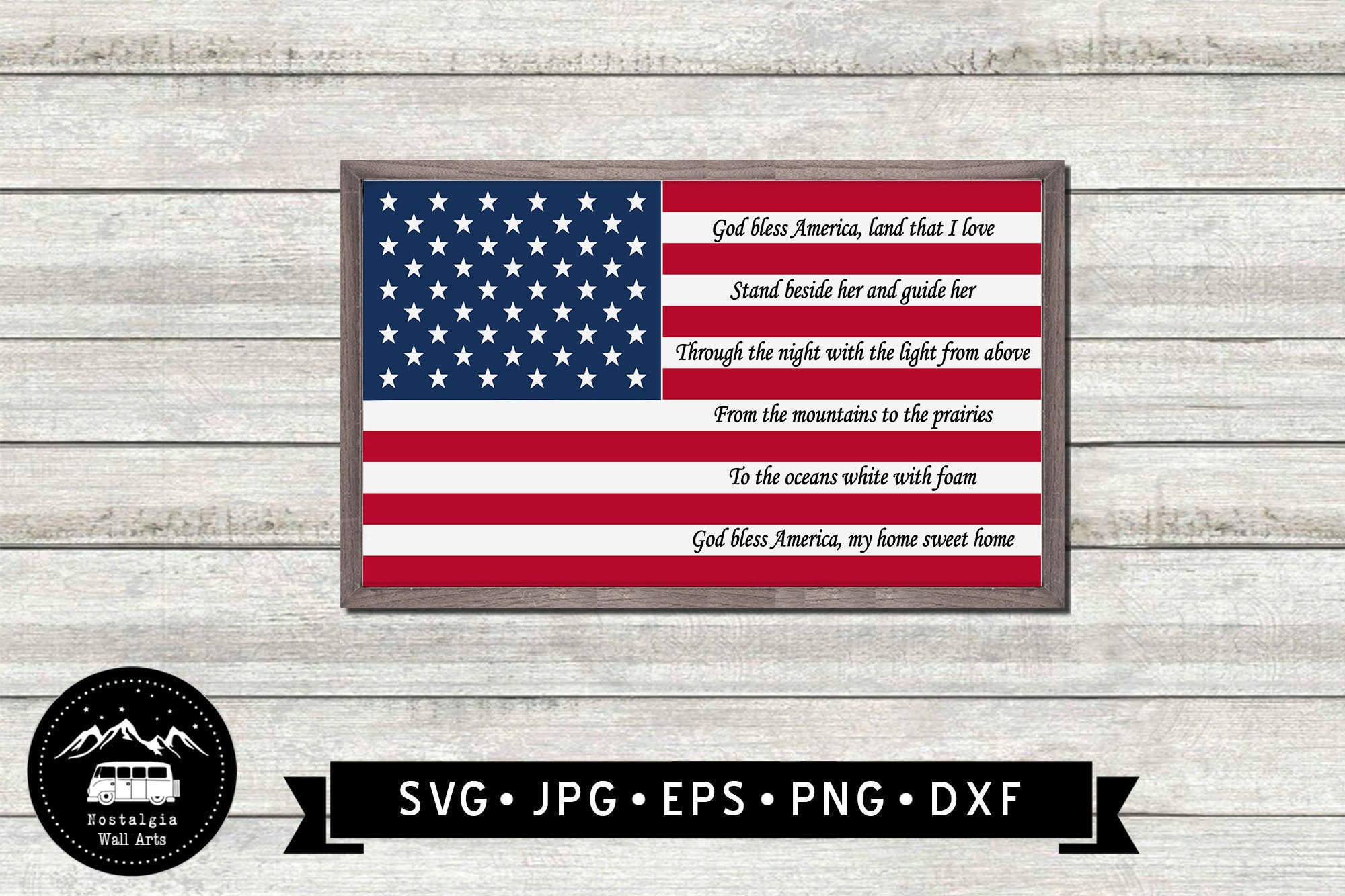 American Flag Sign Svg, USA Flag Svg, God Bless America SVG, Home Sweet ...