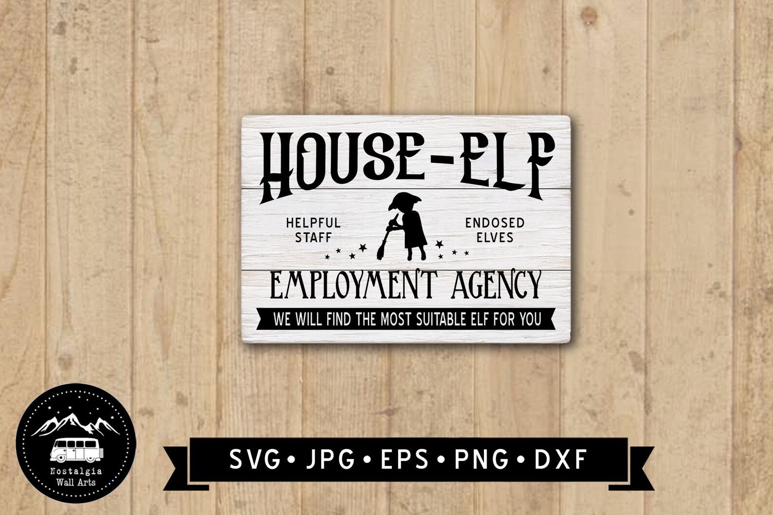 House-elf Employment Agency Sign SVG, Halloween Sign DIY, Funny ...