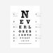 Eye Chart SVG, Vision Test, Never Lose Your Sight of Vision Wall Art ...