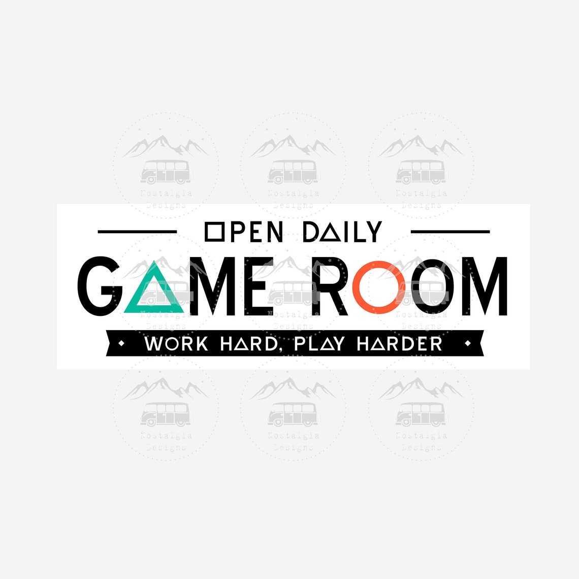 Game Room SVG Work Hard Play Harder Game Room Wall Decor - Etsy
