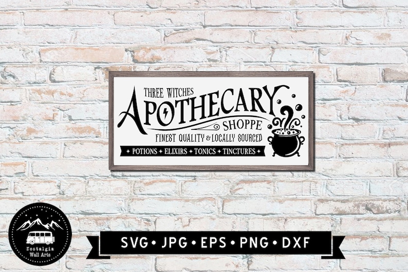 Halloween Apothecary Shoppe Sign SVG Cut File, Vintage Halloween Sign ...