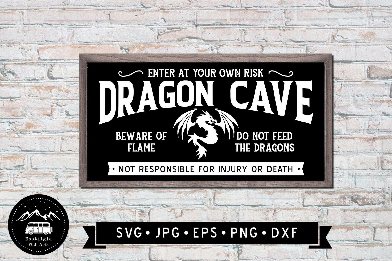 Dragon Cave Sign SVG Dragon Warning Sign SVG Dragon - Etsy