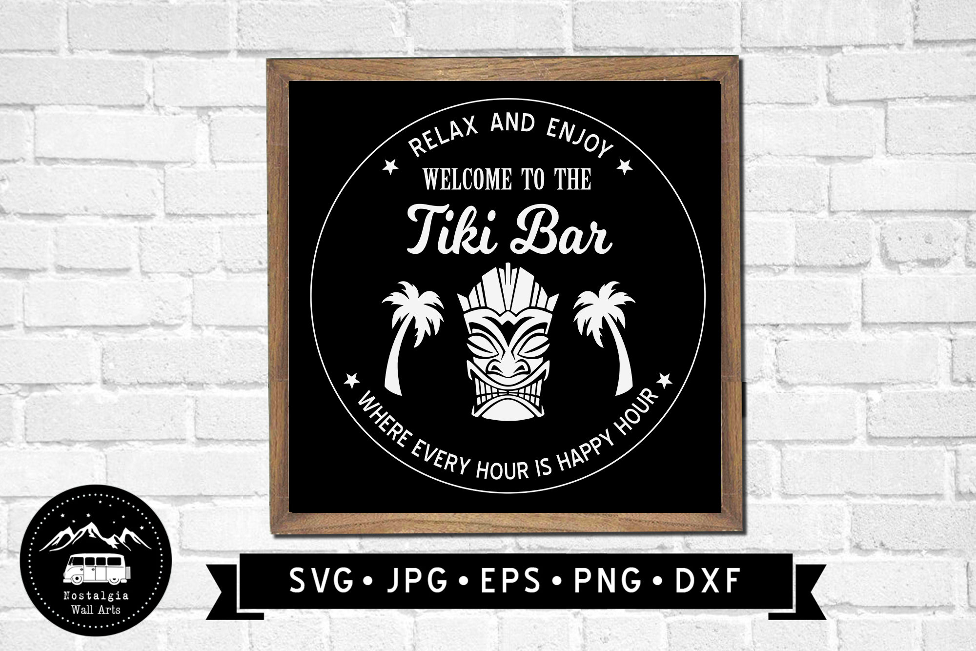 Tiki Bar Sign SVG, Relax and Enjoy, Tiki Bar DIY, Vintage Patio Sign ...