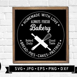Always Fresh Bakery Sign SVG, Round Bakery Sign SVG, Farmhouse Bakery ...