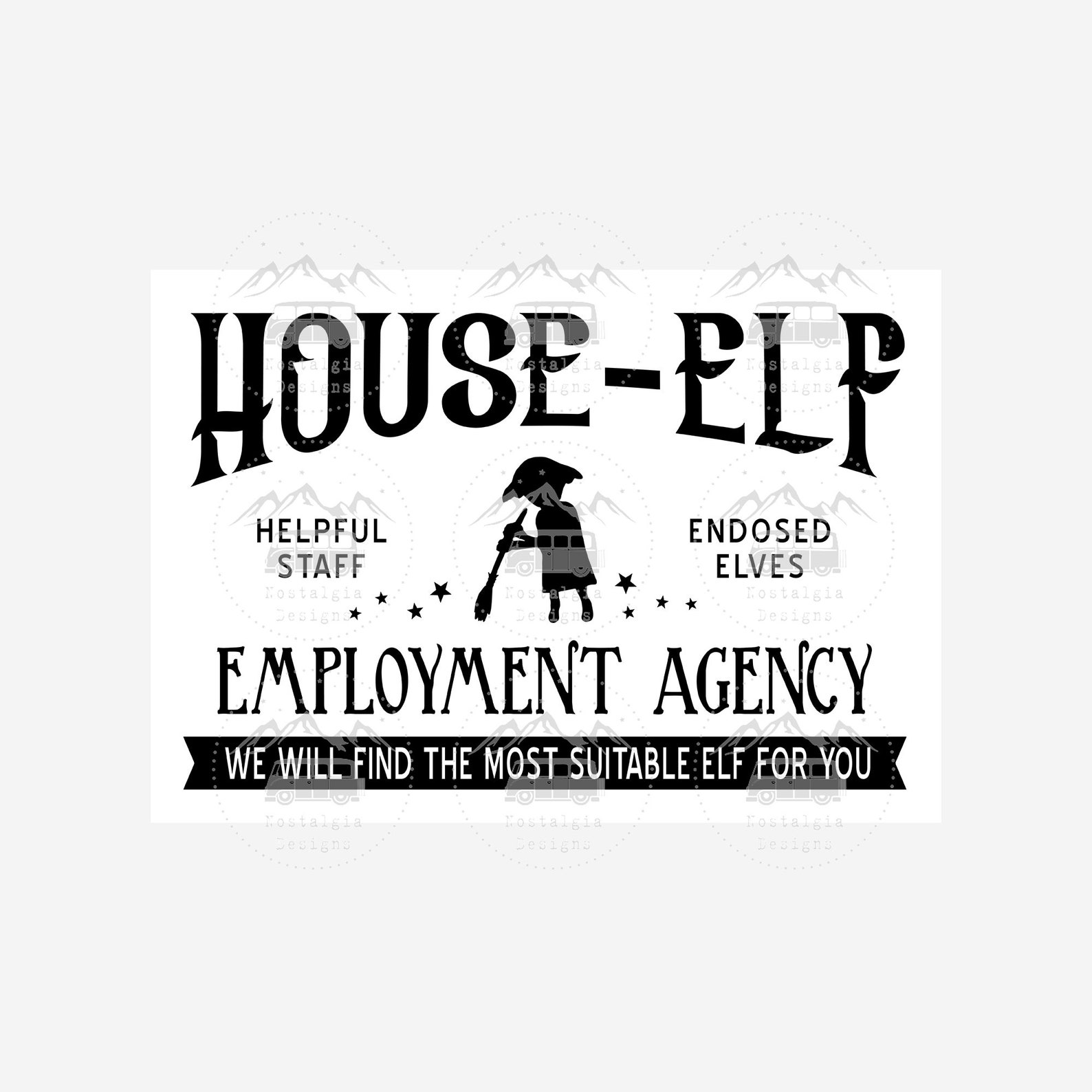 House-elf Employment Agency Sign SVG, Halloween Sign DIY, Funny ...