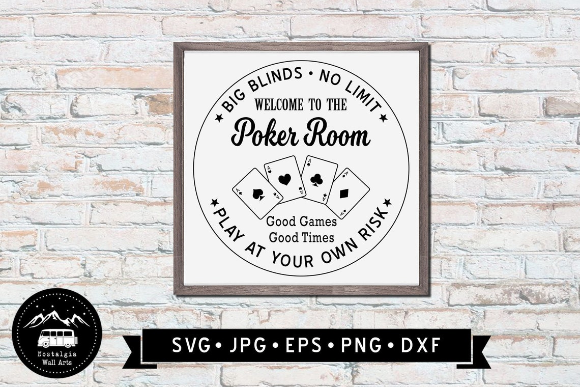 Poker Room Sign SVG Play at Your Own Risk SVG Round Poker - Etsy