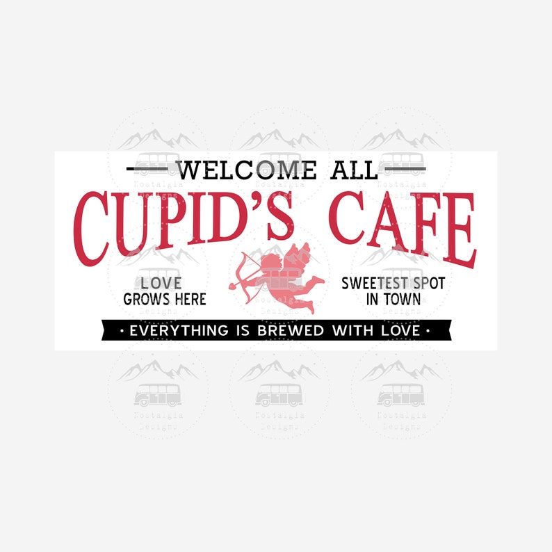 Cupid's Cafe Sign SVG Valentine's Day Gift SVG | Etsy