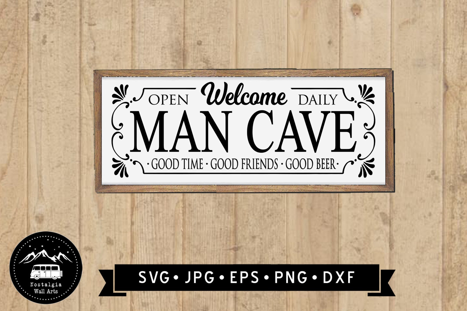 Welcome Man Cave Sign SVG, Vintage Farmhouse Sign Svg, Gift for Him ...