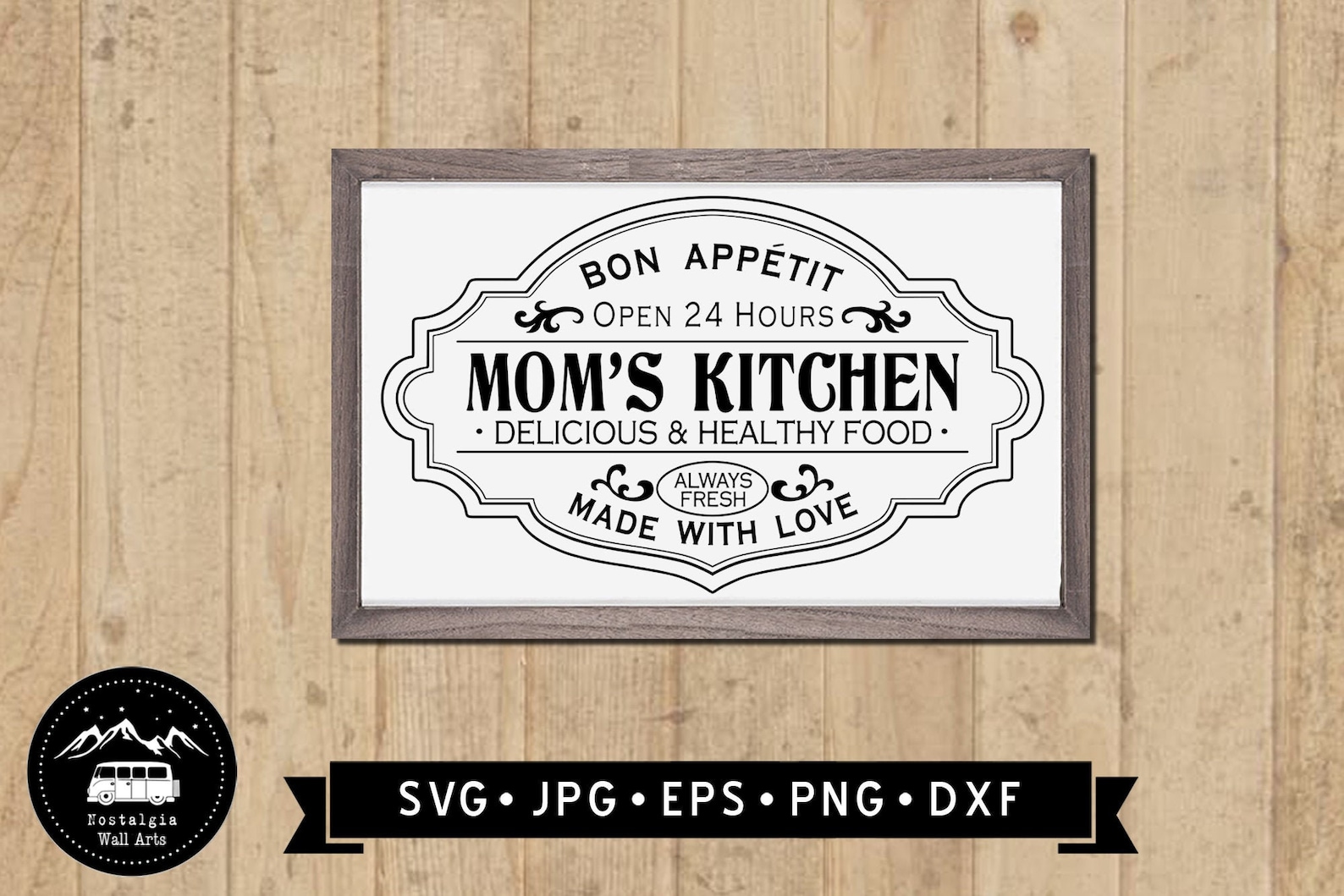 Mom's Kitchen Sign SVG Kitchen Art SVG Vintage Sign SVG - Etsy