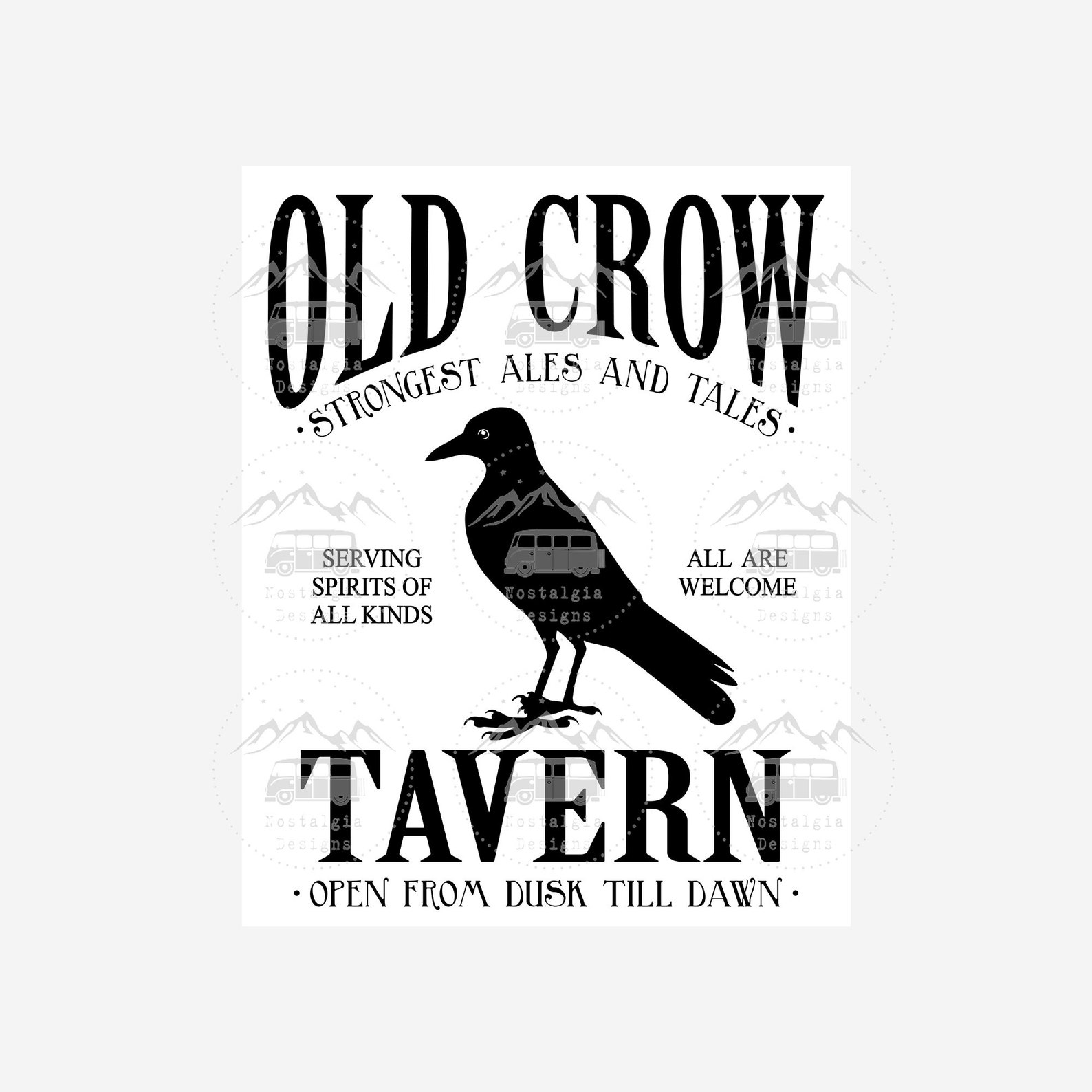 Old Crow Tavern Sign SVG Old Pub SVG Vintage Halloween Sign | Etsy