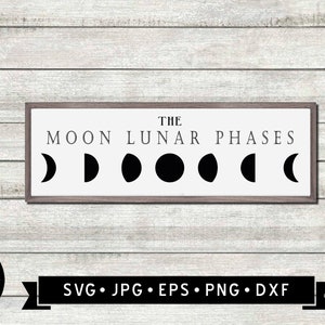 The Lunar Phases Sign SVG, Lunar Eclipse Graphic, Moon Eclipse, Moon ...