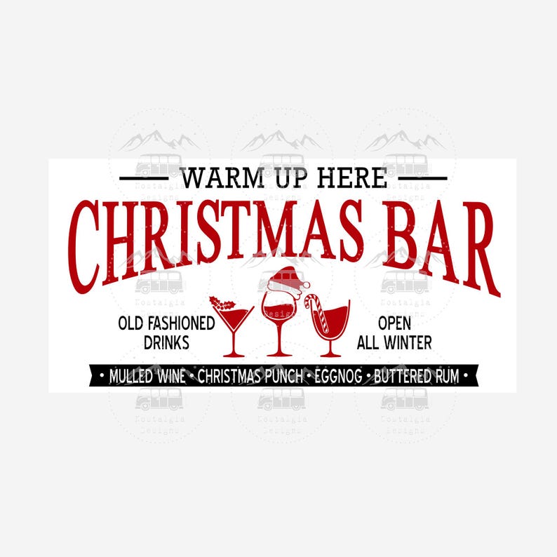 Christmas Bar Sign SVG, Funny Christmas Printable, Warm up Here Sign ...