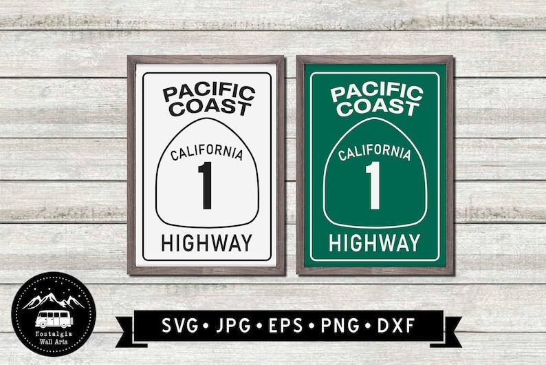 Pacific Coast Highway Sign SVG green White Designs - Etsy