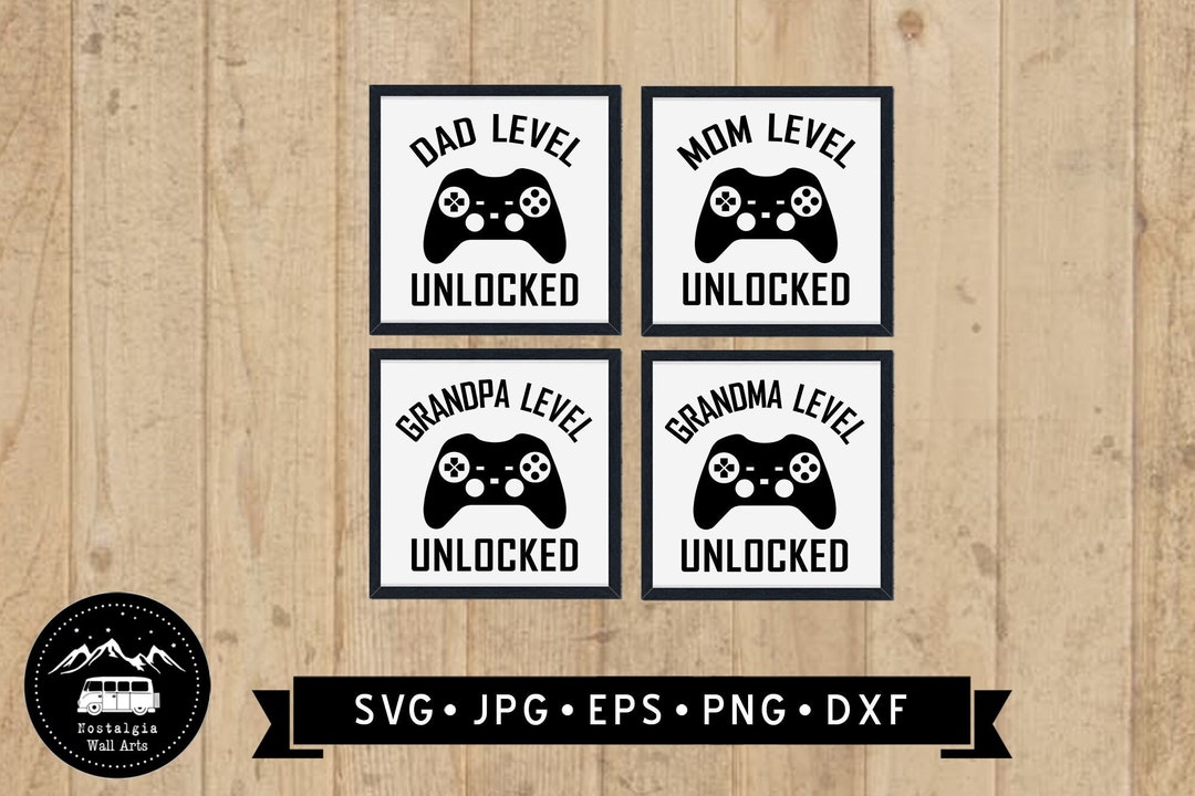 Dad Level Unlocked Svg, Mom Level Unlocked Svg, Grandpa/grandma Level ...