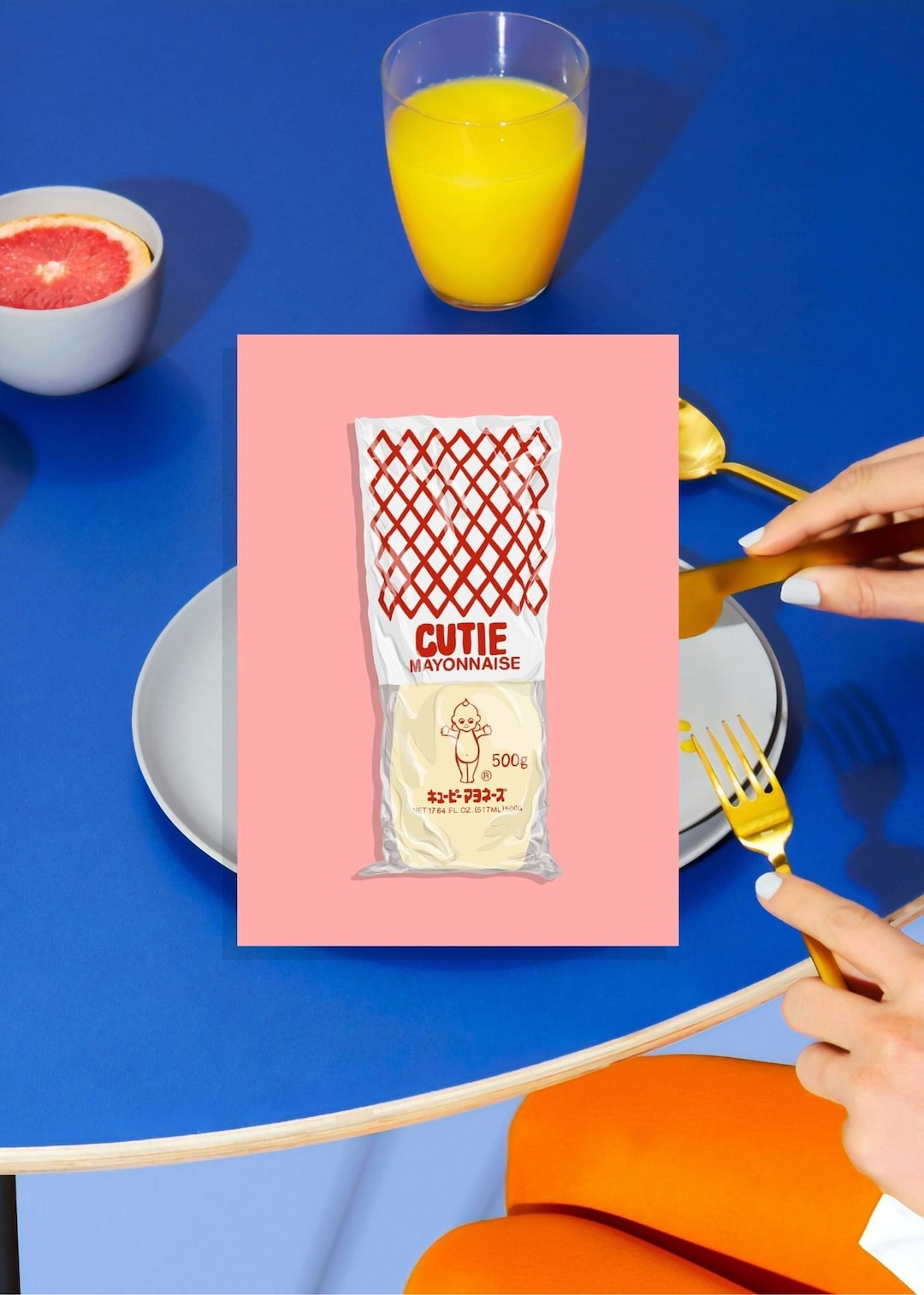 Cutie Mayo Illustration - Pink - Kewpie Mayo Inspired - Printable Art ...