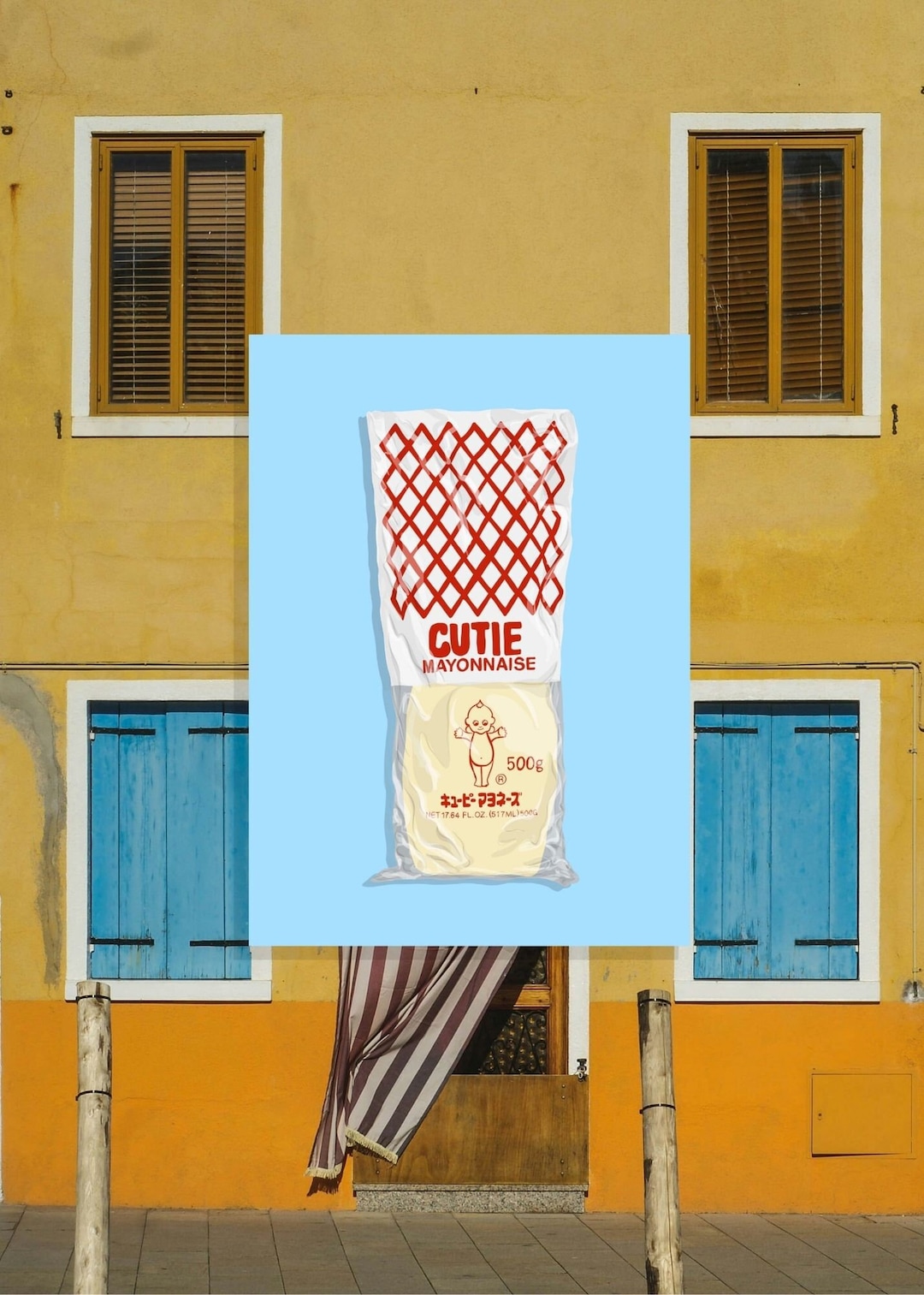 Cutie Mayo Illustration - Blue - Kewpie Mayo Inspired - Printable Art ...