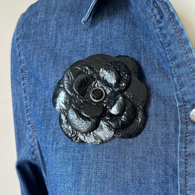 Leather Brooch - Etsy