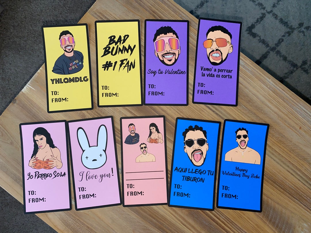 BAD BUNNY Valentines Day Cards, San Valentin, Valentines Day, Banner ...
