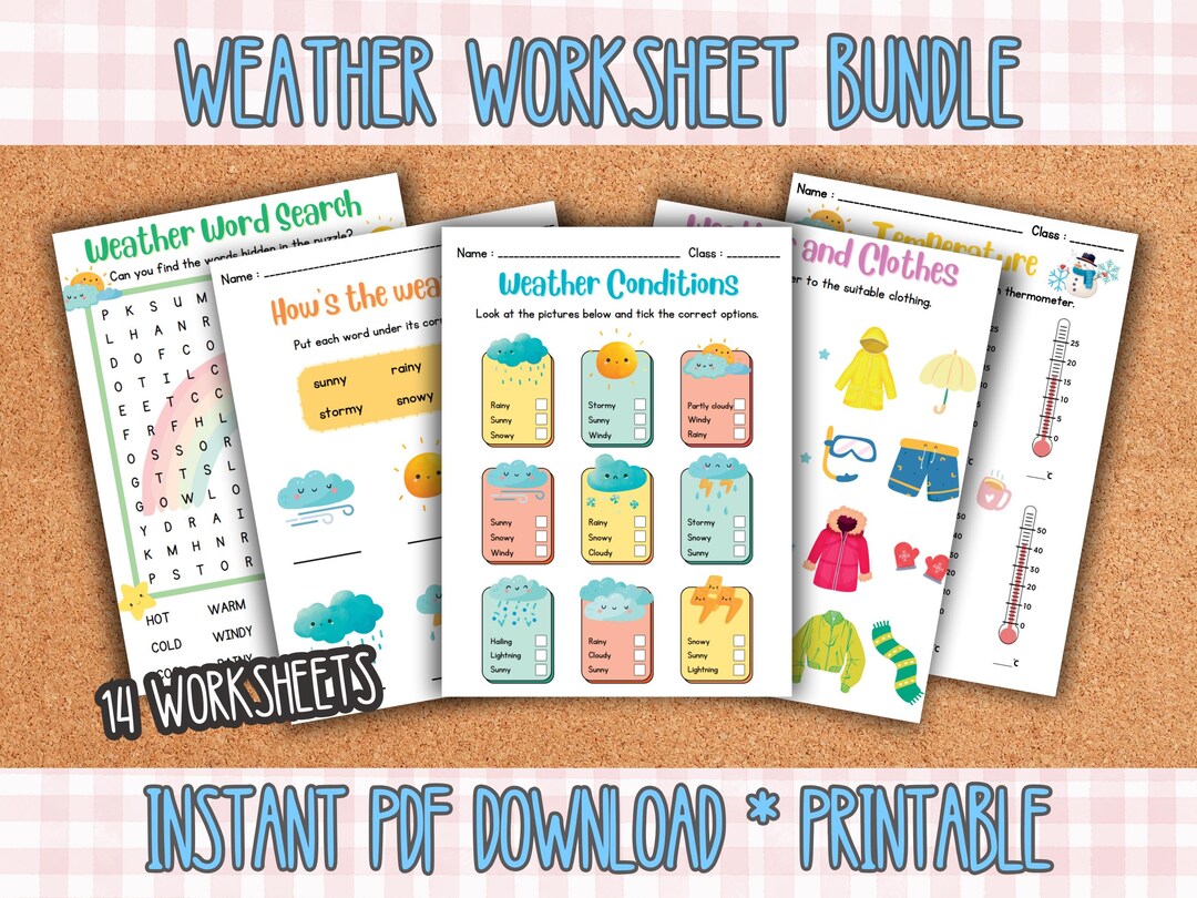 Weather Activity Worksheets, Kindergarten Activity, Temperature ...