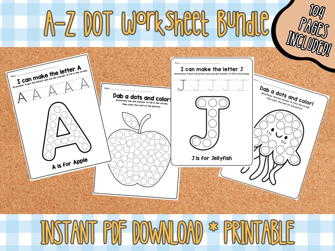 A-Z Dot Marker Worksheet, Alphabet Worksheets, Dot Art,homeschool ...