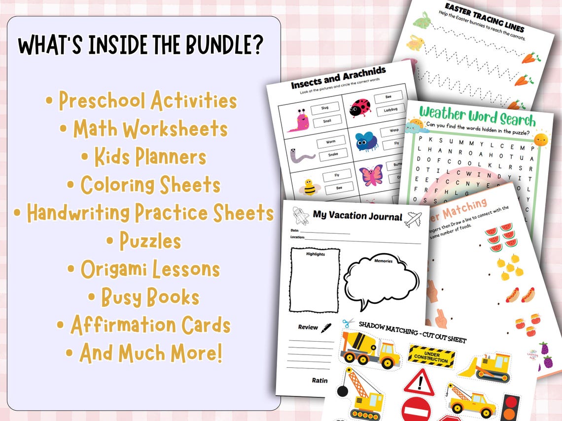 HUGE Kids Printable Worksheets Bundle Vault, Plr, Mrr, Pre-k ...