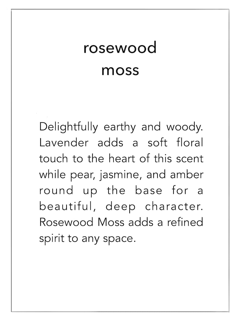 ROSEWOOD MOSS Reed Diffuser Natural Home Fragrance Aroma - Etsy