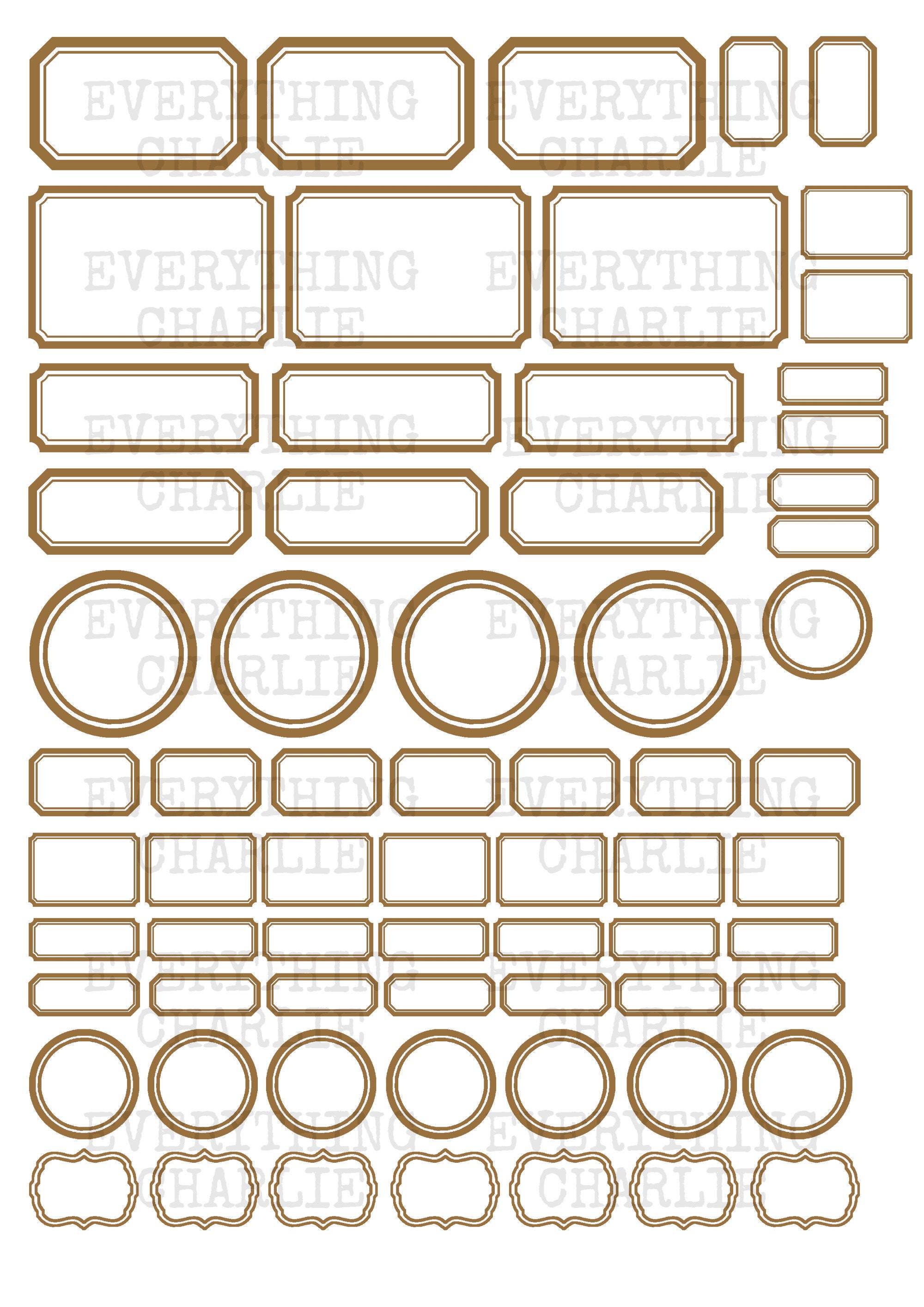 Blank Printable Colored Labels. Digital Download for Junk - Etsy