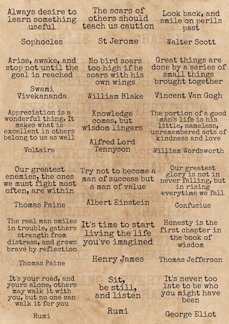 Quotes and Sayings for Junk Journals, Journals, Cardmaking ...