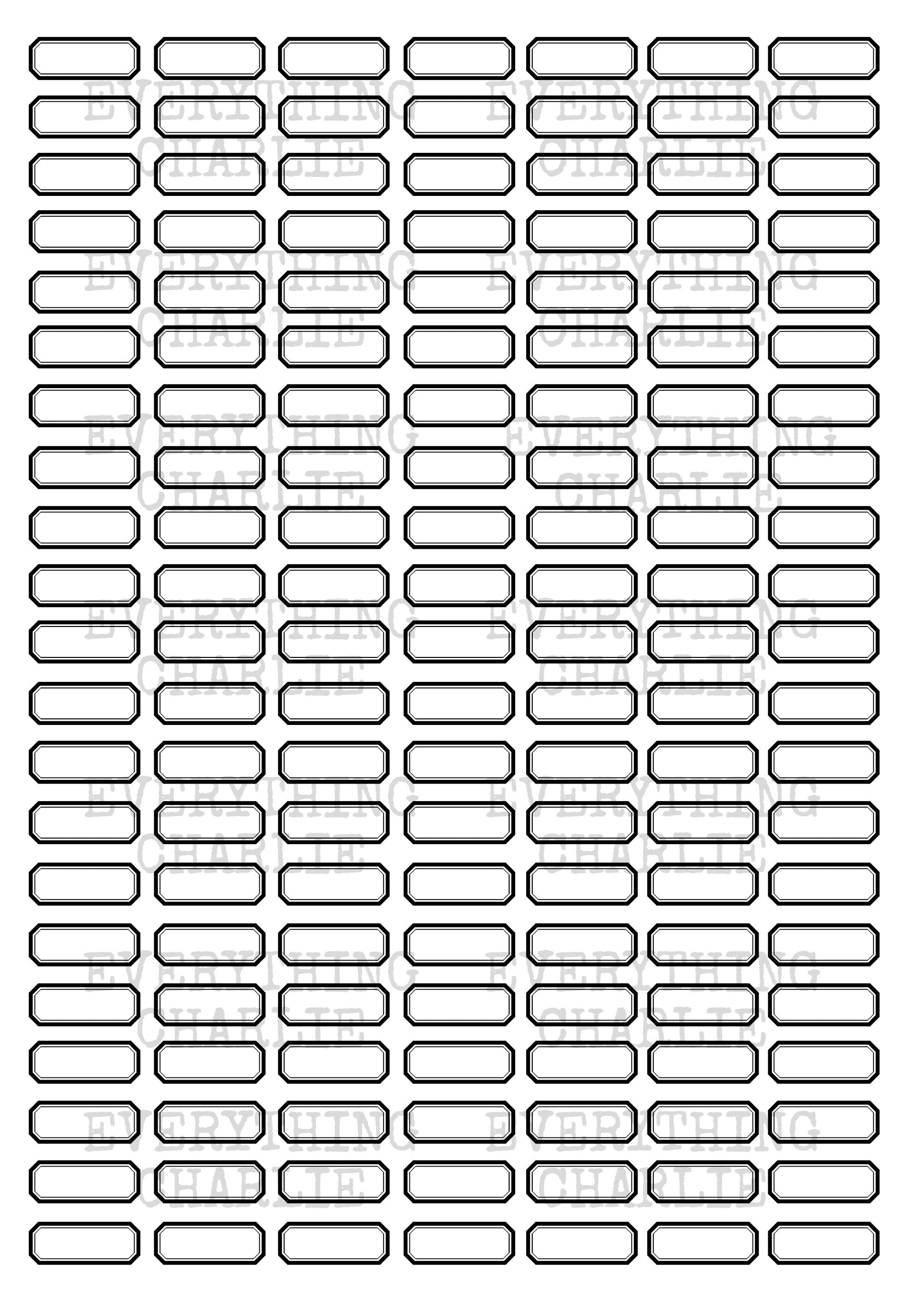 Blank Printable 1 Inch Rectangle Labels, Digital Download for Junk ...