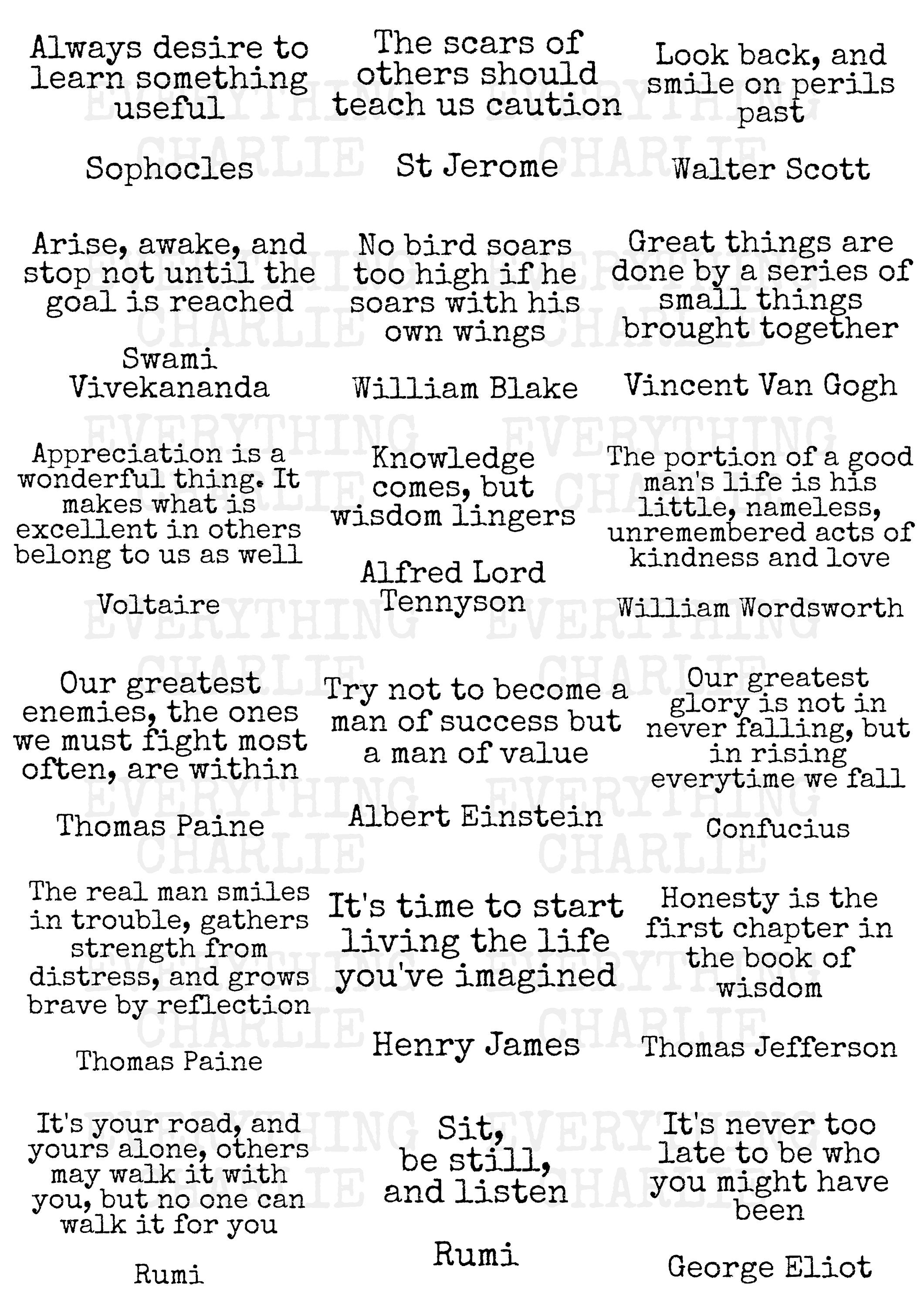 Quotes and Sayings for Junk Journals, Journals, Cardmaking ...