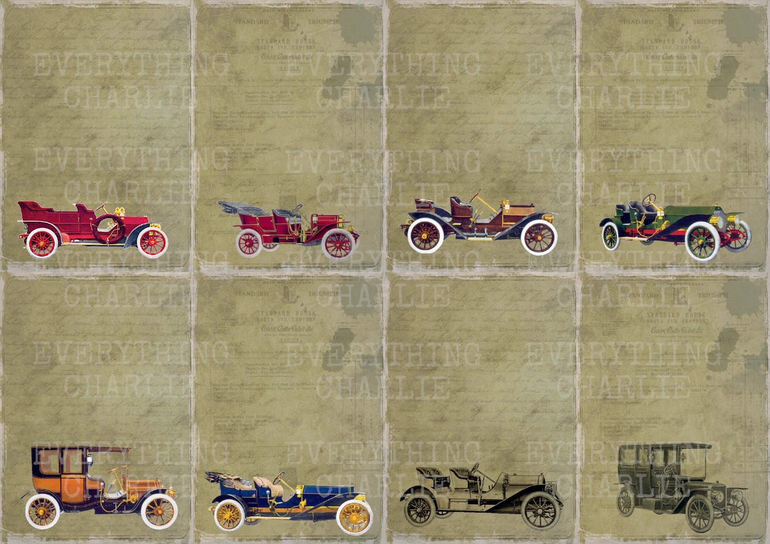 Vintage Cars Printable Digital Download for Junk Journals and ...